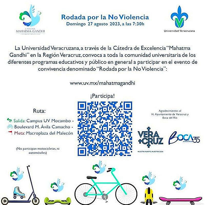 ¡INVITA UV A RODADA CICLISTA POR LA NO VIOLENCIA!