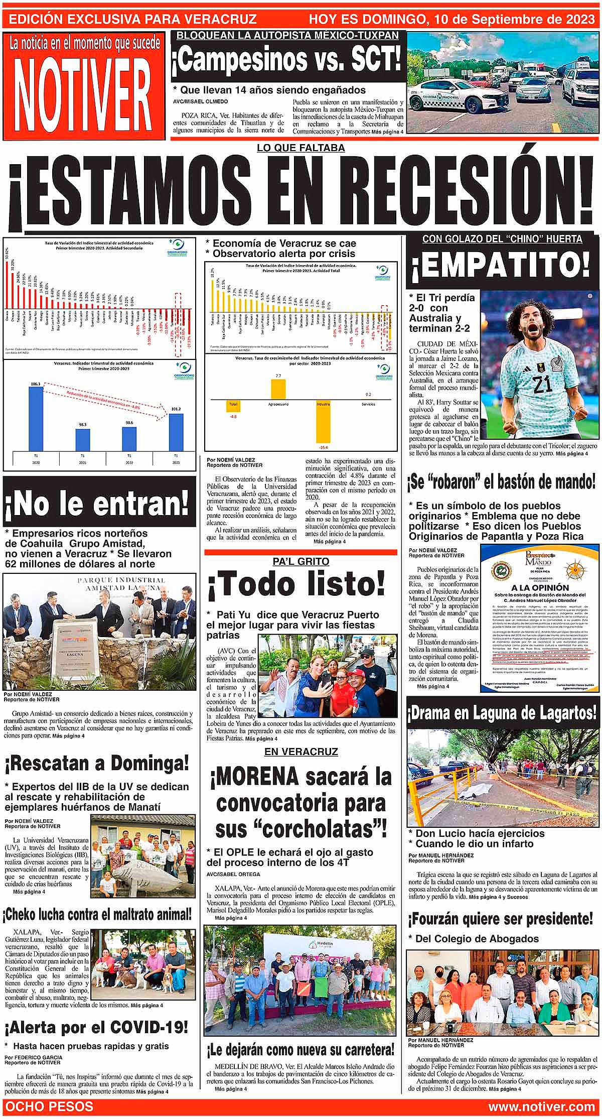 LA PORTADA - DOMINGO, 10 DE SEPTIEMBRE 2023
