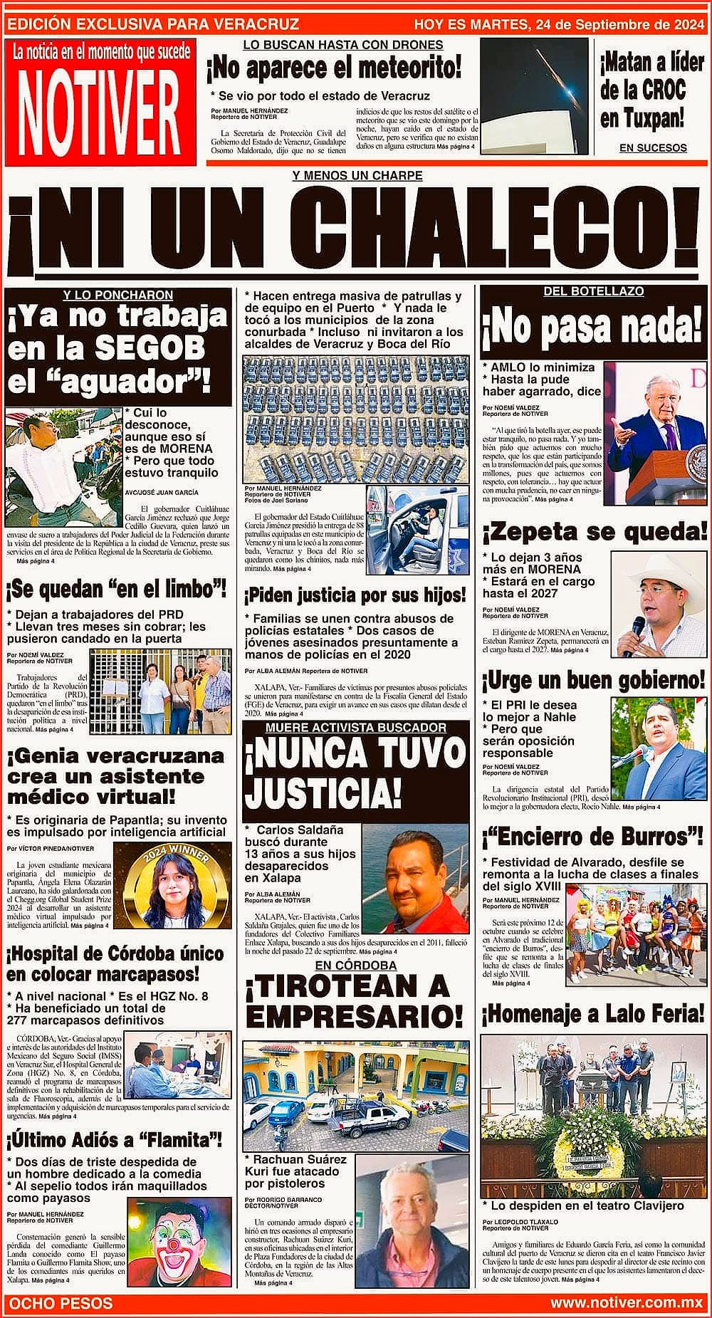 LA PORTADA - MARTES 24 DE SEPTIEMBRE 2024