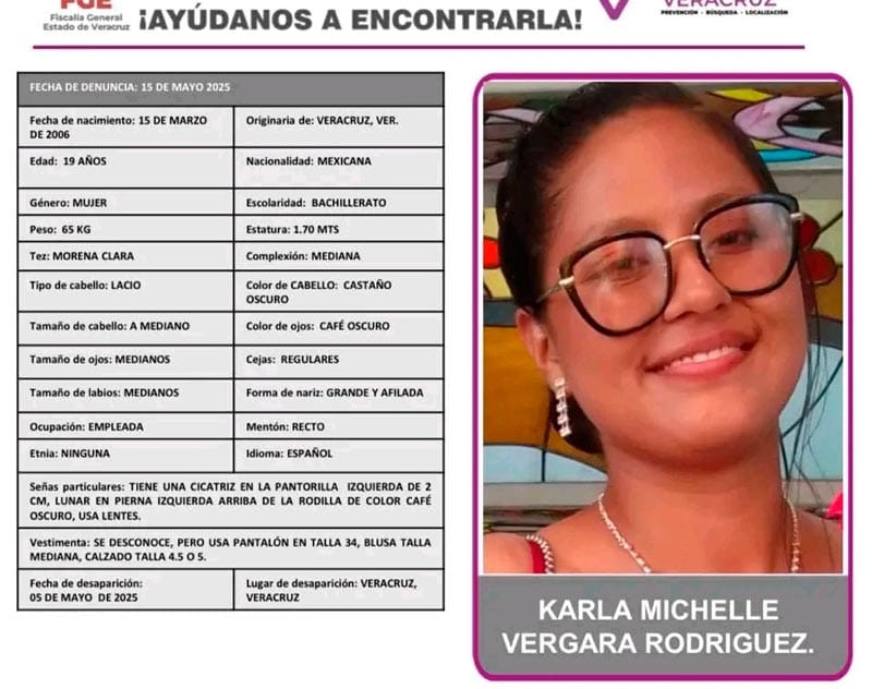 ¡DESAPARECIÓ KARLA MICHELLE DE 19 AÑOS!