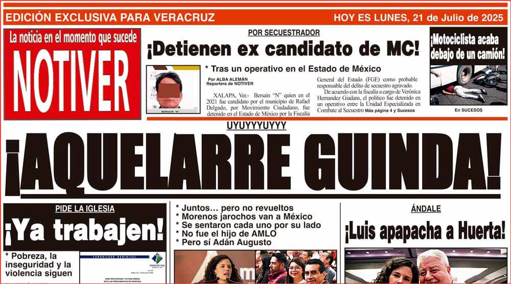 LA PORTADA - LUNES 21 DE JULIO 2025