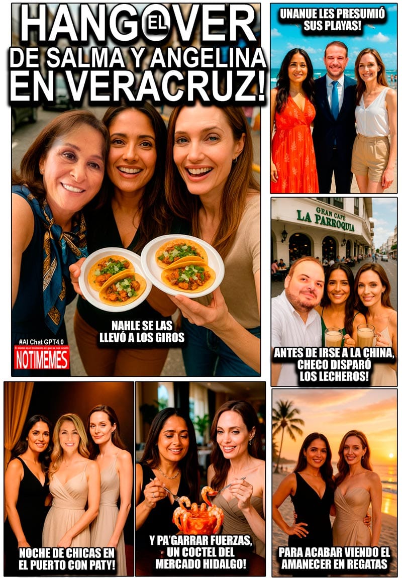 NOTI-MEME | - EL HANGOVER DE SALMA Y ANGELINA EN VERACRUZ!