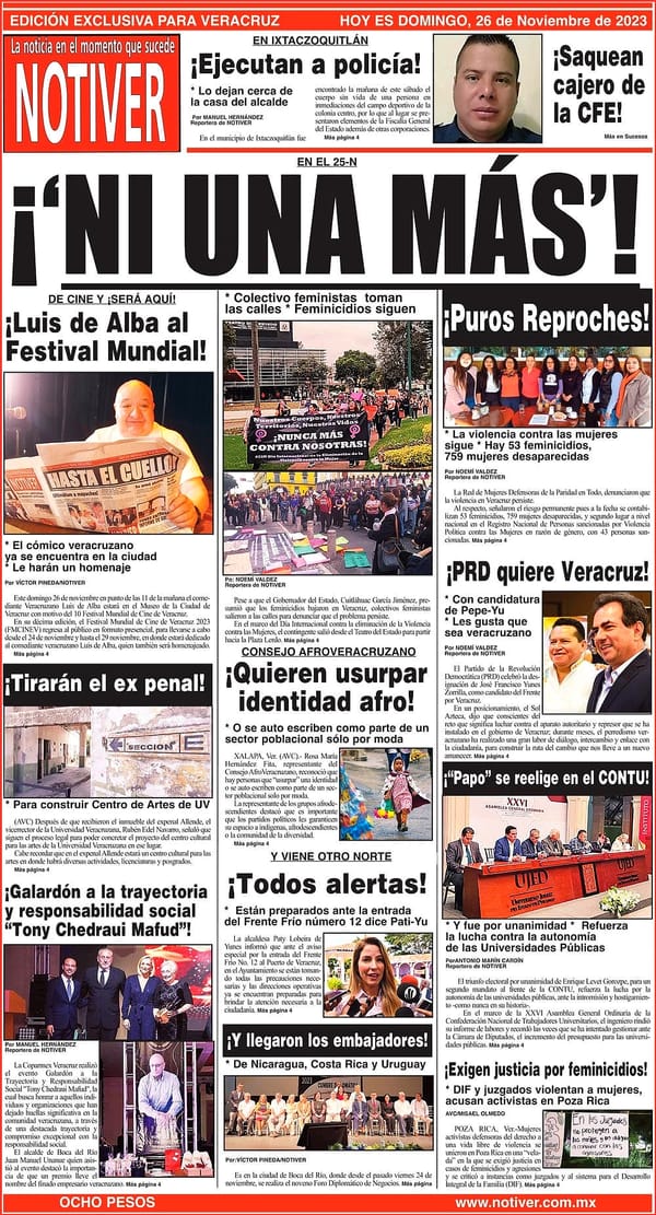 LA PORTADA - DOMINGO, 26 DE NOVIEMBRE 2023