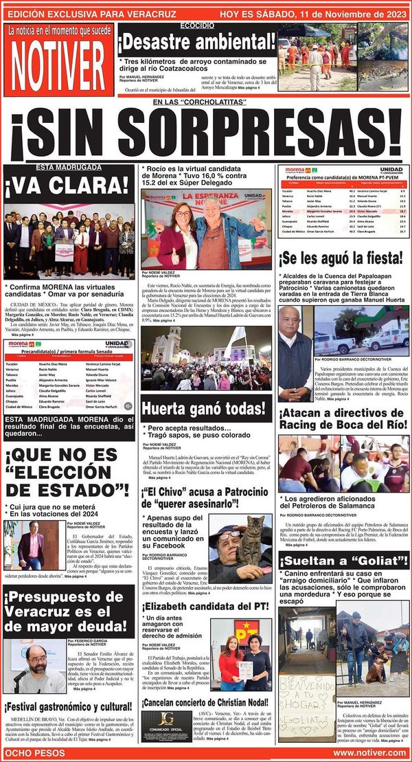 LA PORTADA - SÁBADO, 11 DE NOVIEMBRE 2023
